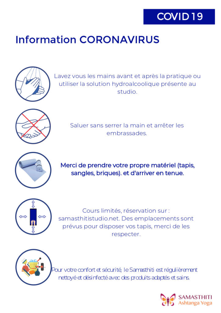 Règles sanitaires COVID-19 - Samasthiti studio